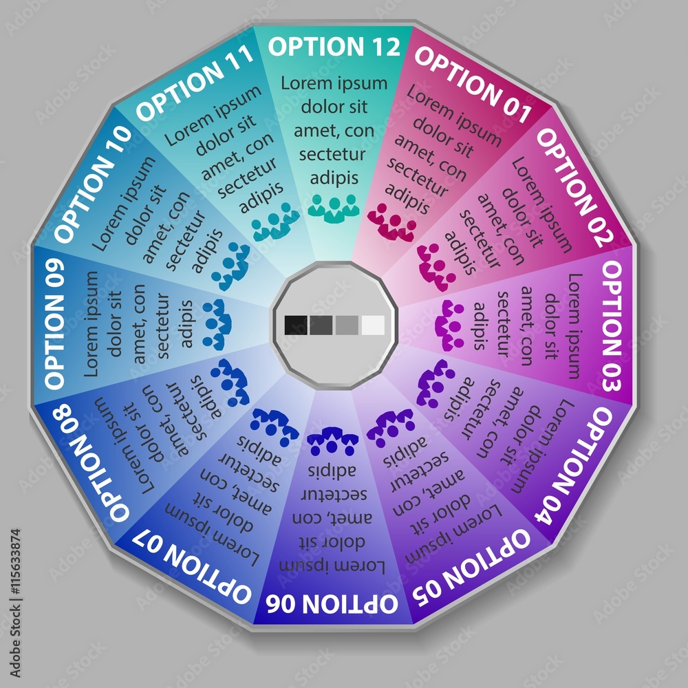 Infographic cut to four parts. Template for diagram, graph, pres Stock ...