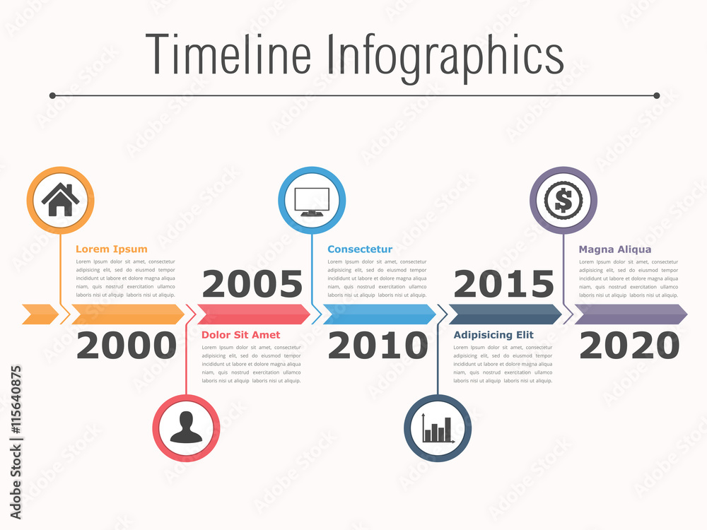 Timeline Infographics Stock Vector | Adobe Stock
