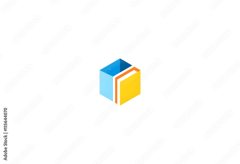 box 3D book vector logo Stock Vector | Adobe Stock