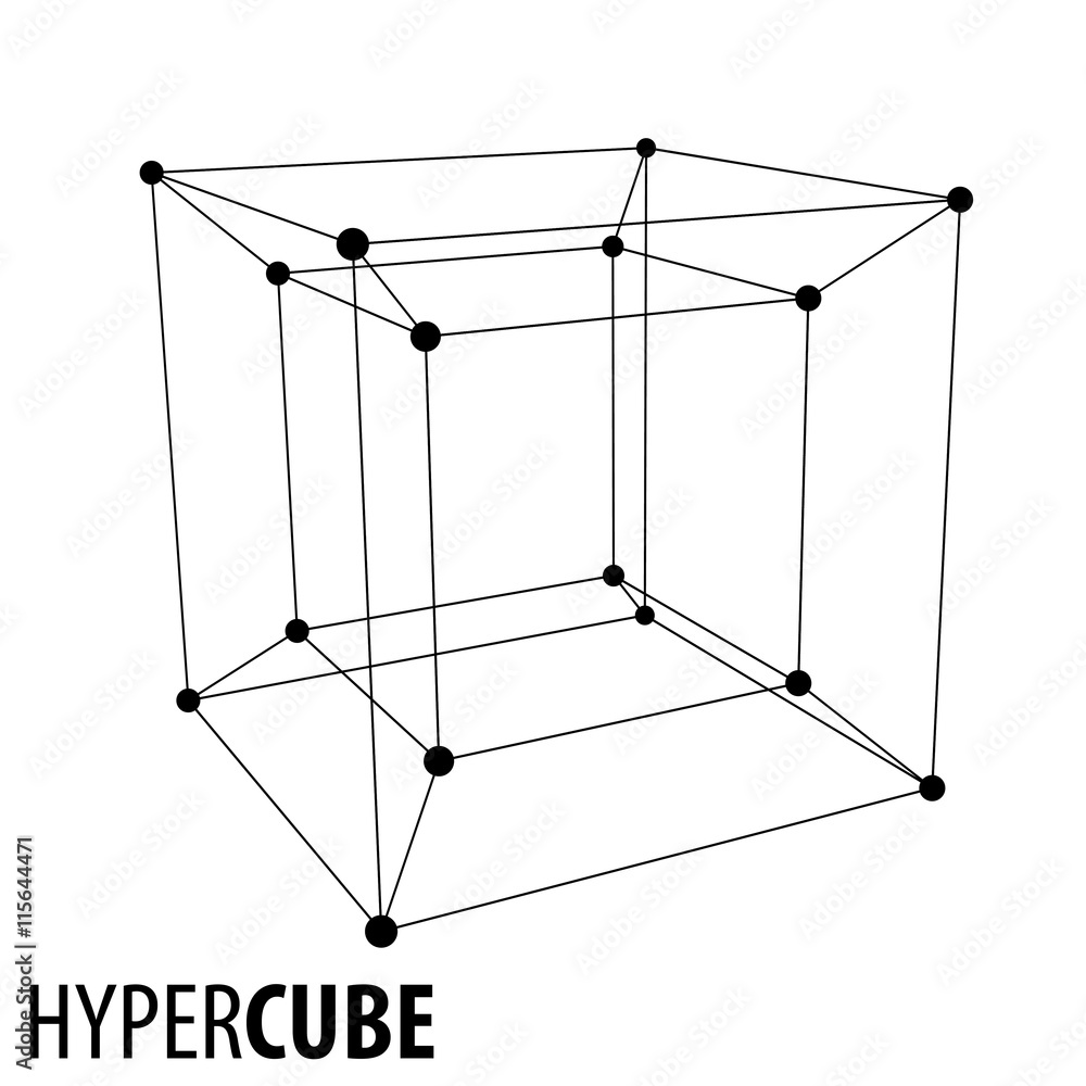 Hypercube 3D object. Vector Illustration Stock Vector | Adobe Stock