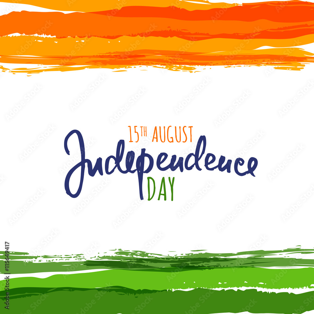 India flag vector illustration with hand drawn calligraphy lettering ...