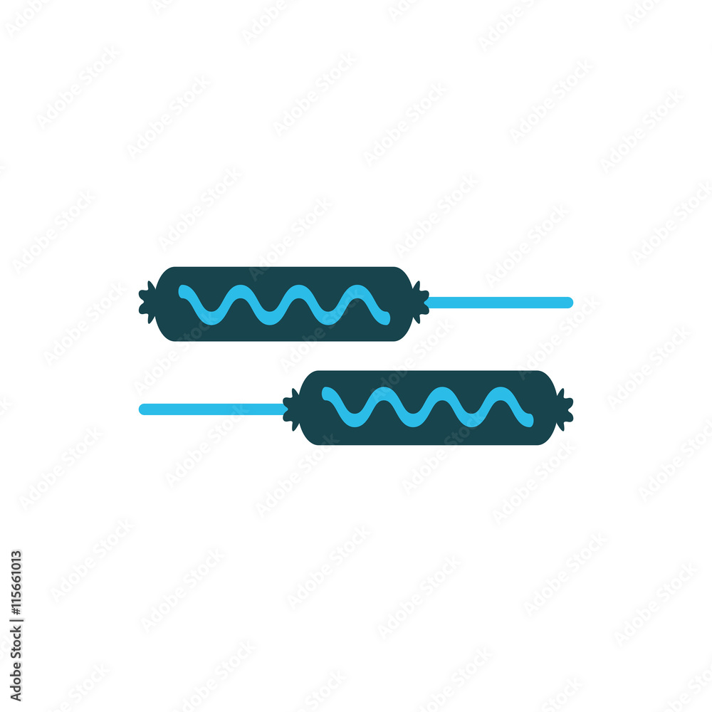 Sausages cartoon icon blue color tone Stock Vector | Adobe Stock