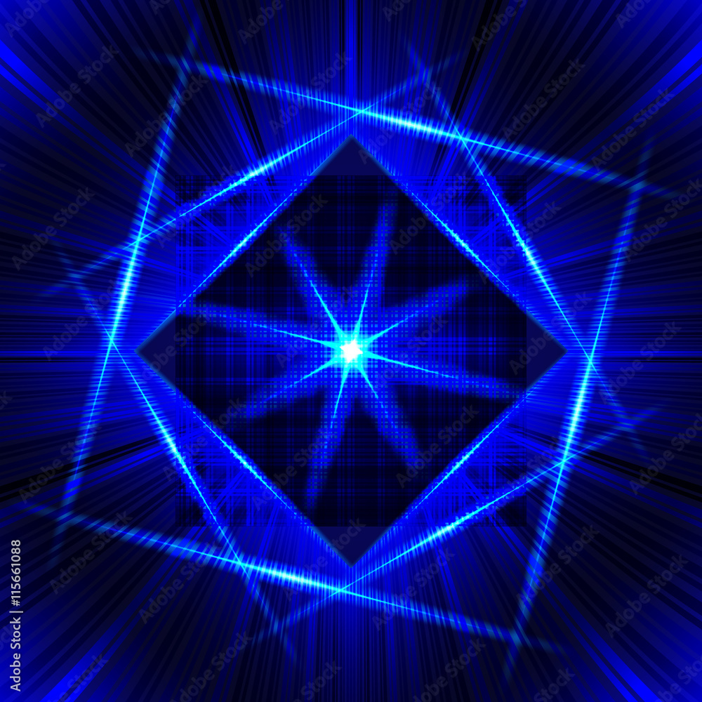 Flash with glow frame and radial rays. Beautiful psychedelic vector ...