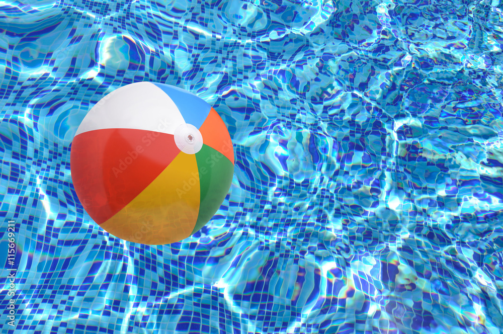 Beach ball in swimming pool Stock Photo | Adobe Stock