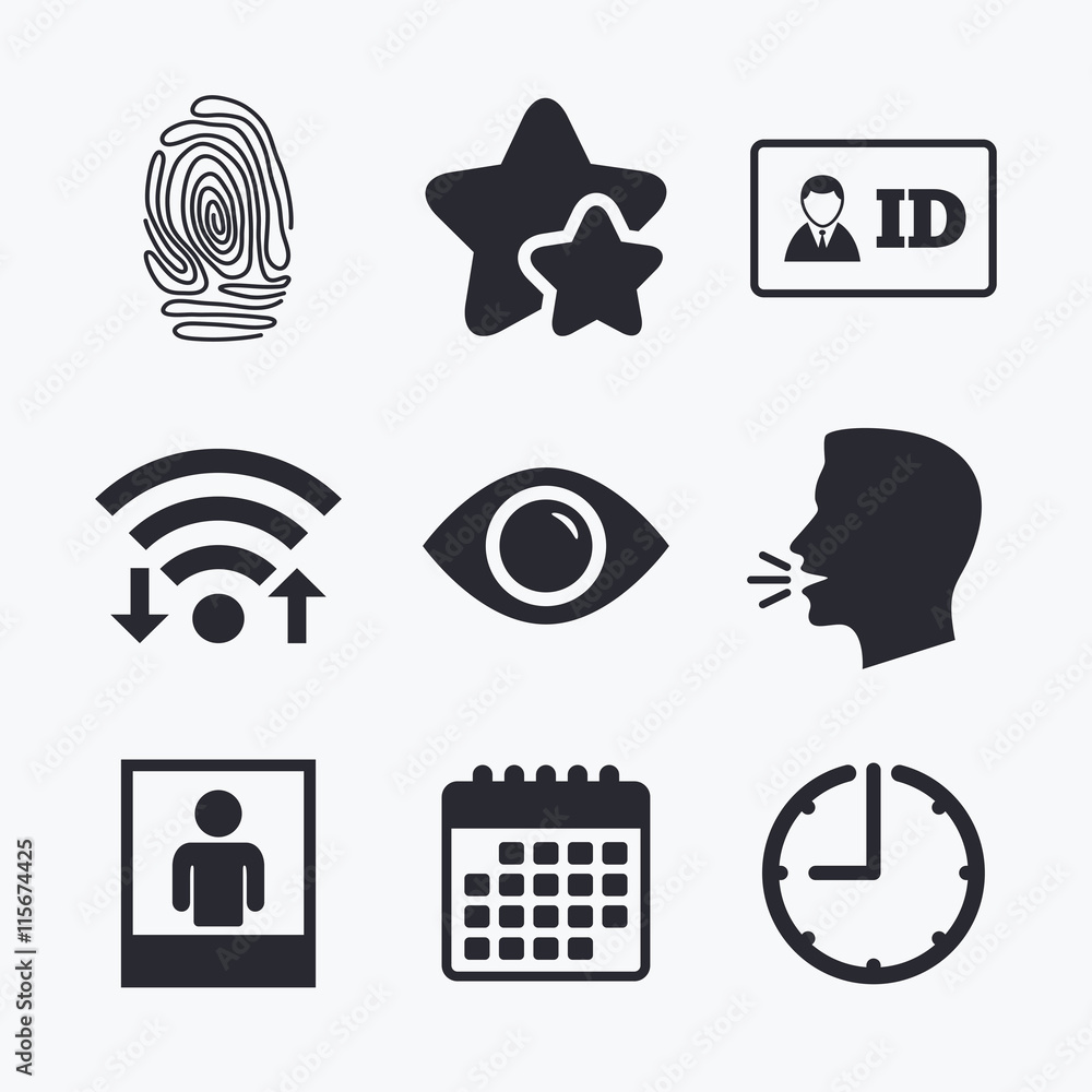 Identity ID card badge icons. Eye symbol. Stock Vector | Adobe Stock