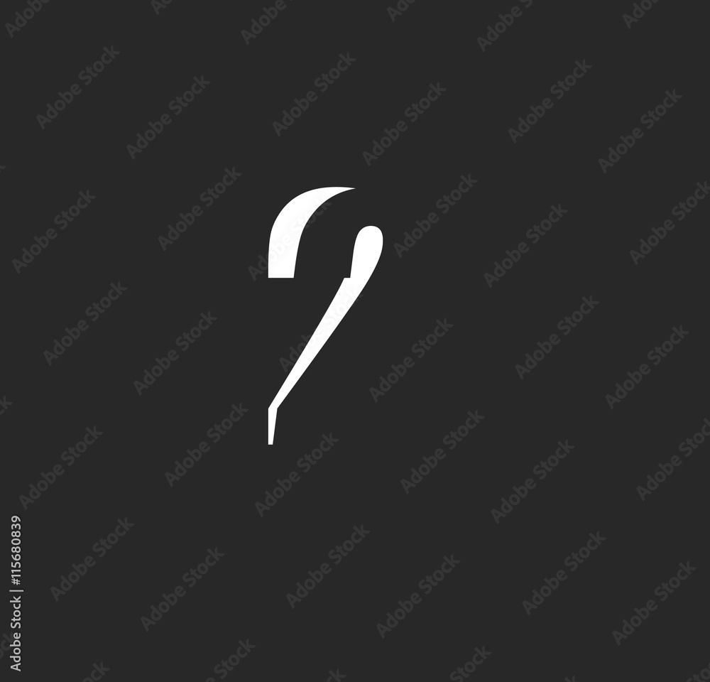 2 logo initial black and shadow Stock Vector | Adobe Stock
