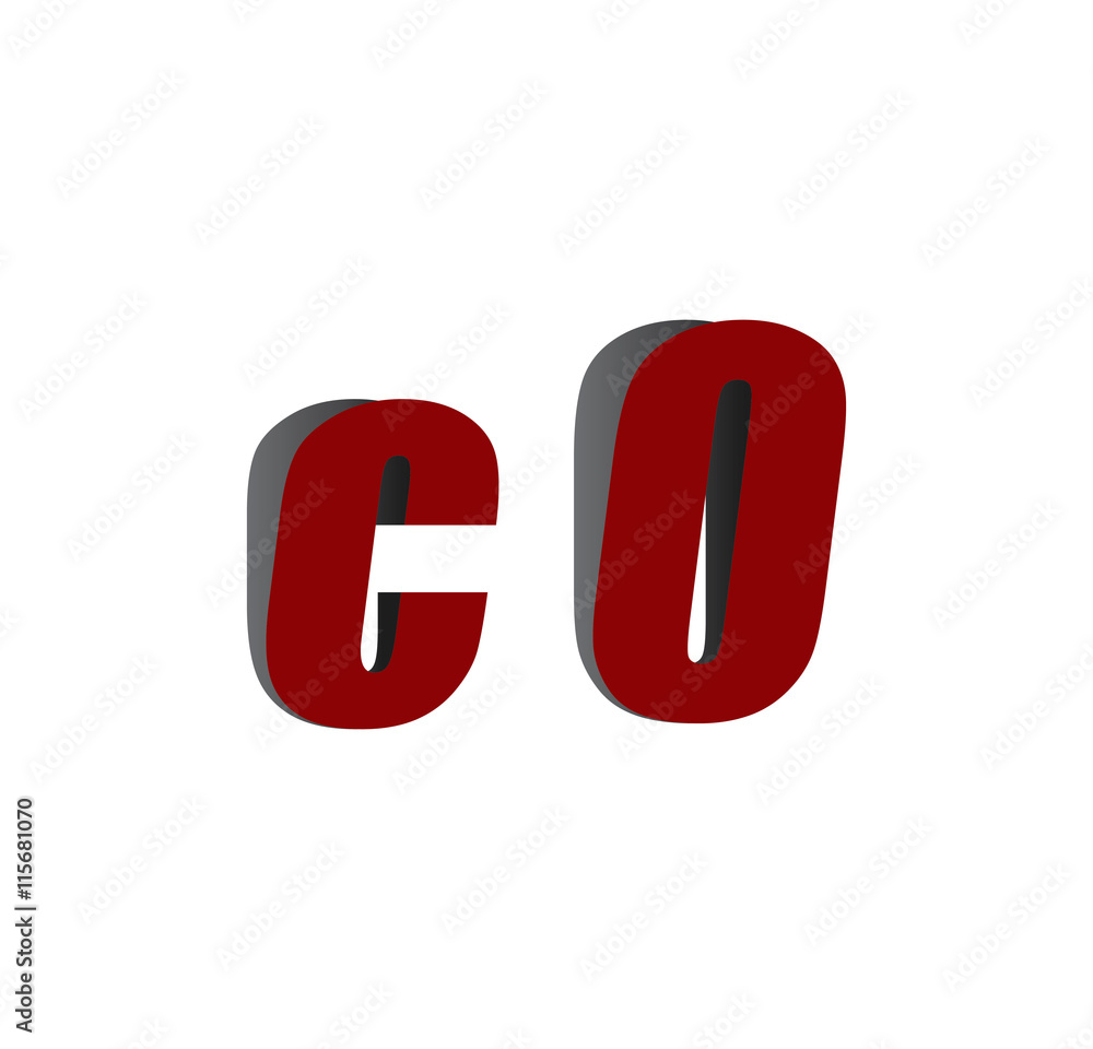c0 logo initial red and shadow Stock Vector | Adobe Stock