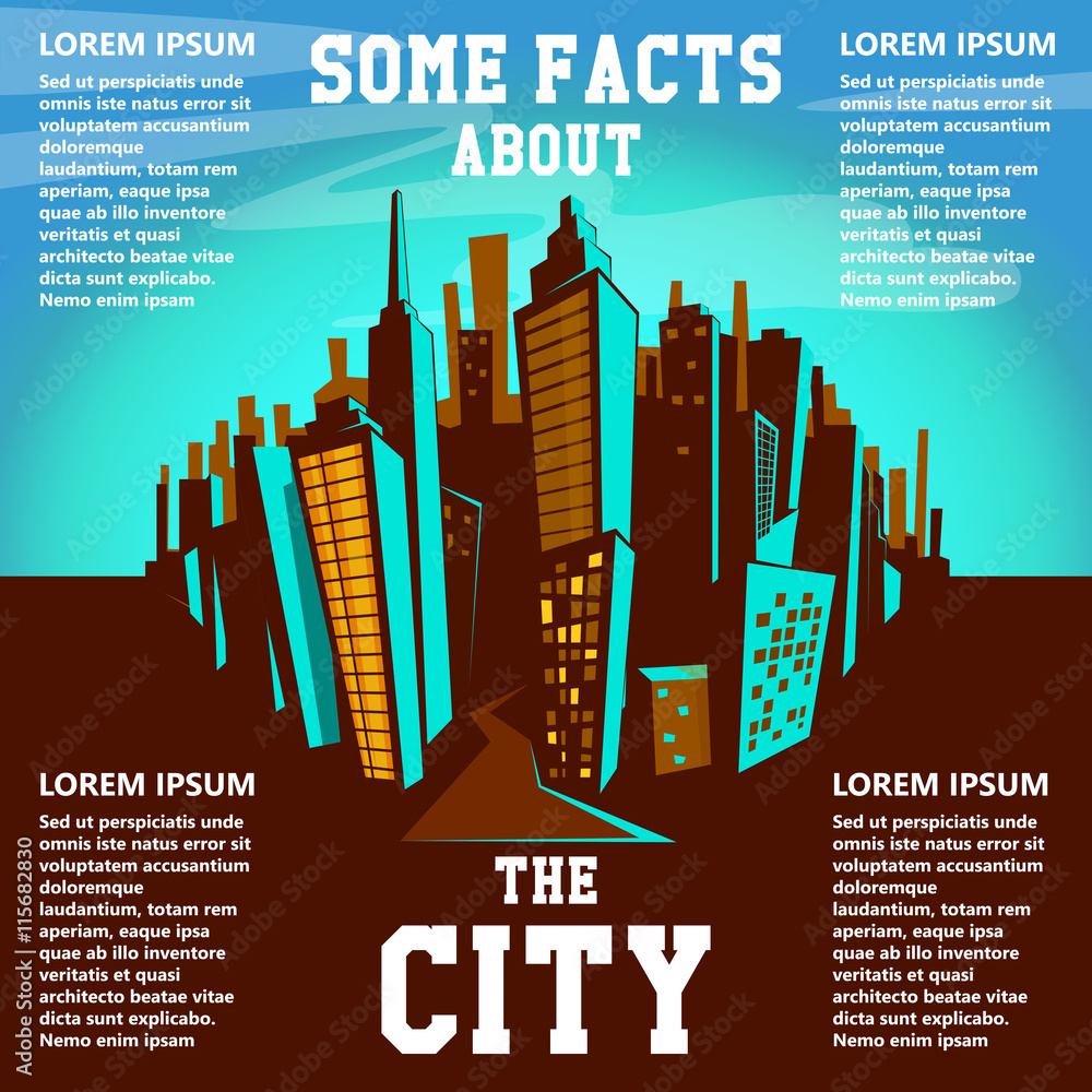 Cartoon city background. Vector illustration of cityscape Stock Vector ...