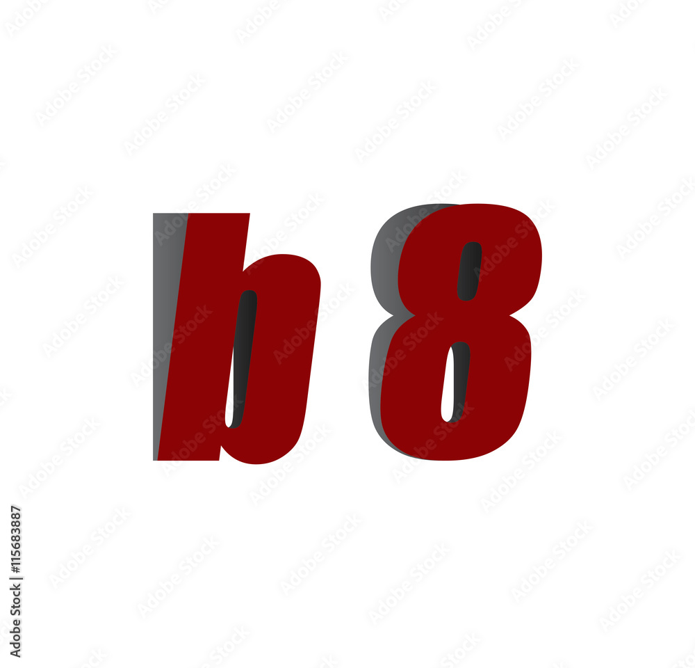 b8 logo initial red and shadow Stock Vector | Adobe Stock