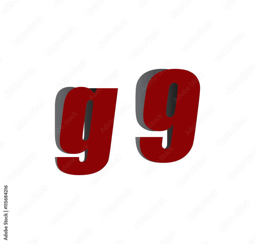 g9 logo initial red and shadow Stock Vector | Adobe Stock