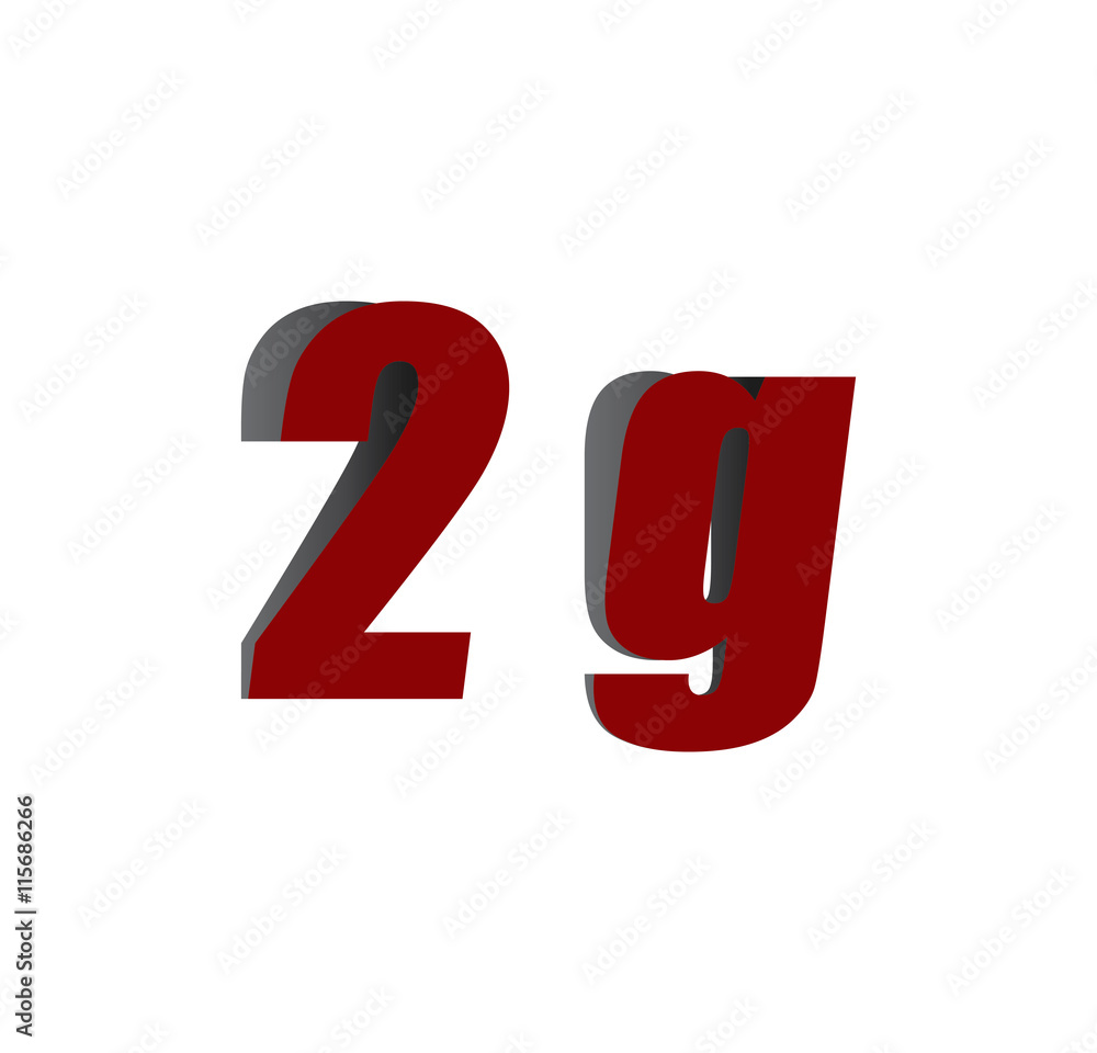 2g logo initial red and shadow Stock Vector | Adobe Stock