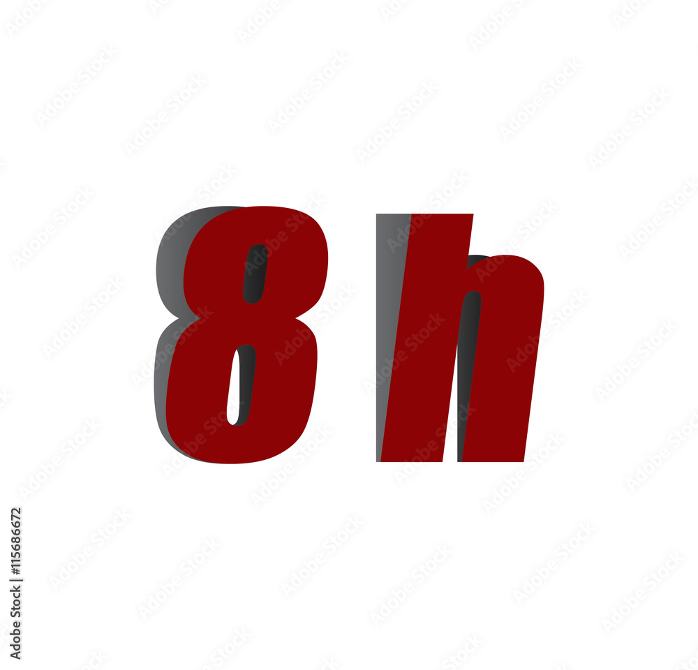 8h logo initial red and shadow Stock Vector | Adobe Stock