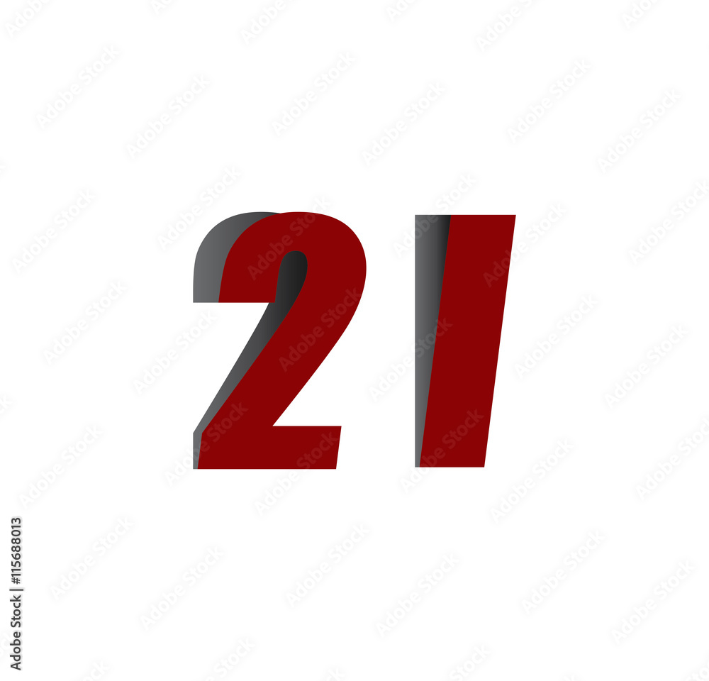 2l logo initial red and shadow Stock Vector | Adobe Stock