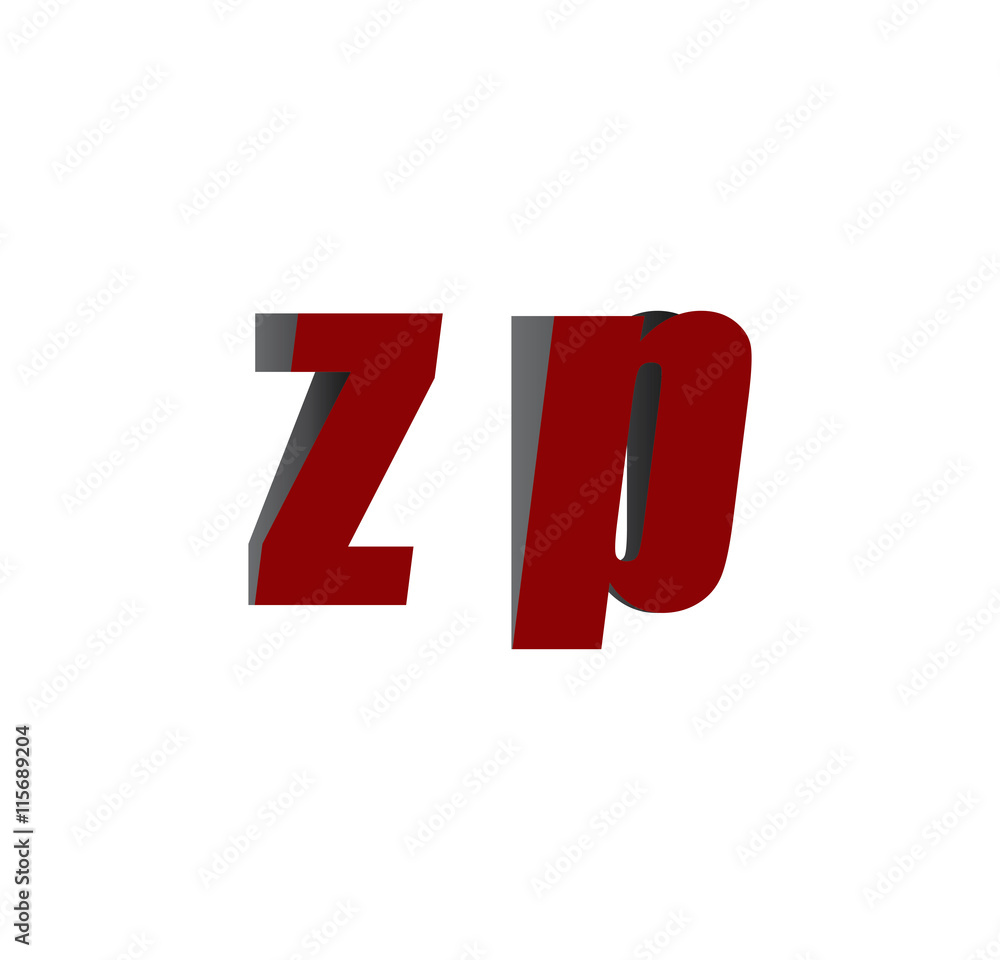 zp logo initial red and shadow Stock Vector | Adobe Stock