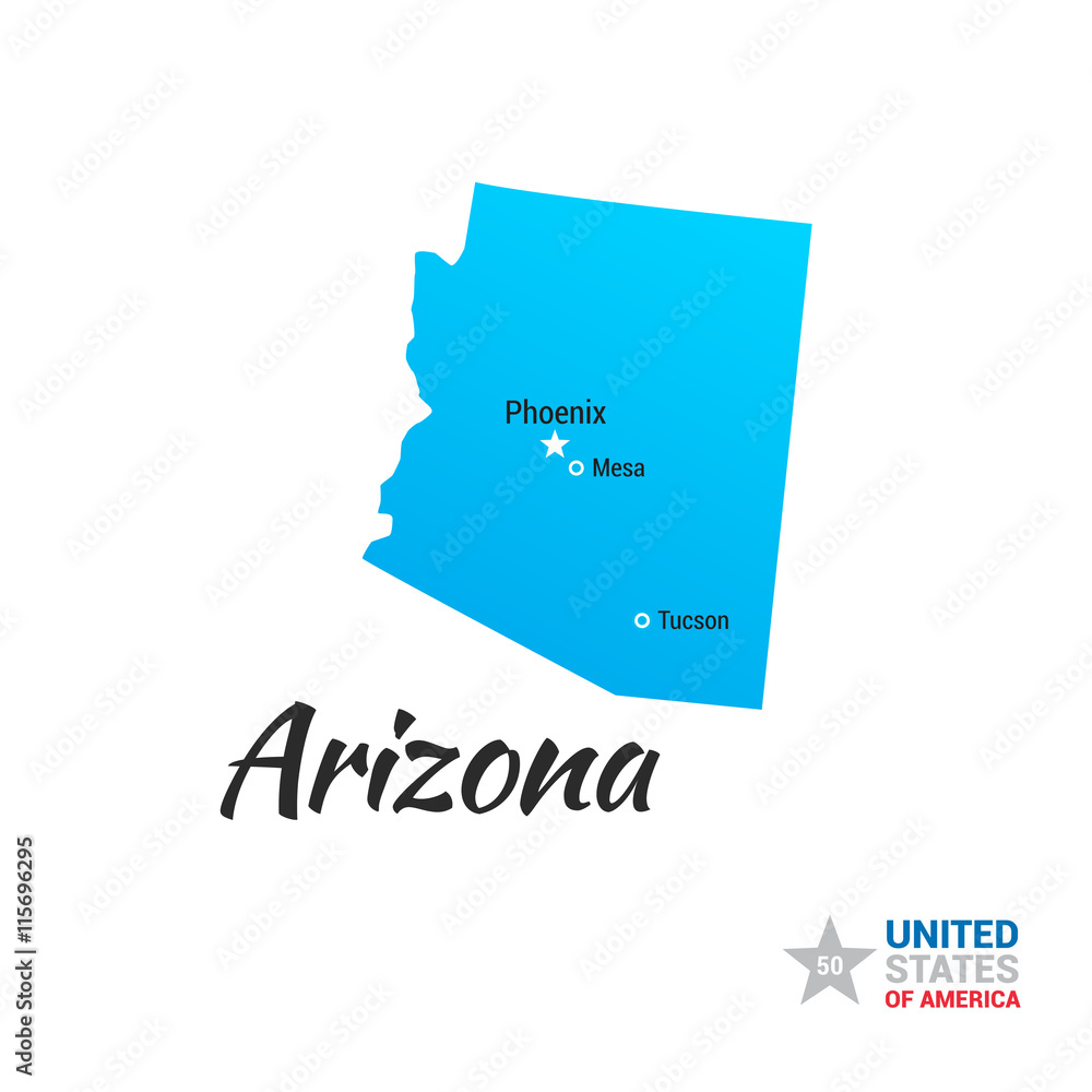Arizona USA State Map Stock Vector | Adobe Stock