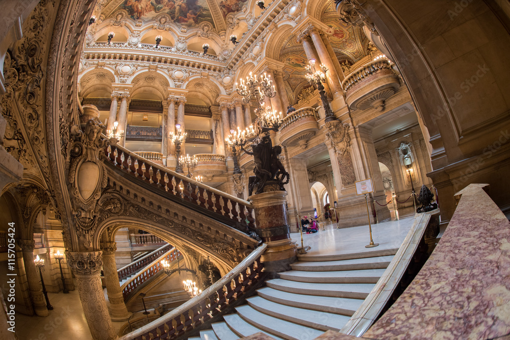 PARIS, FRANCE - MAY 3, 2016: people taking pictures at opera paris ...