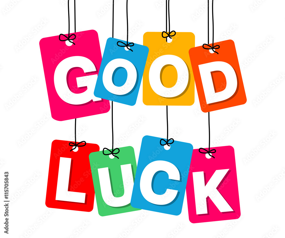 Vector colorful hanging cardboard. Tags - good luck Stock Vector ...