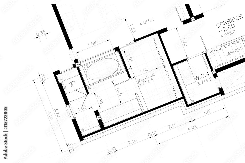 Architectural background, architectural plan, construction drawing ...