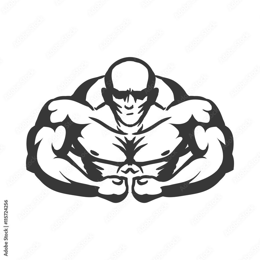 Healthy lifestyle and bodybuilder concept represented by Muscle man ...