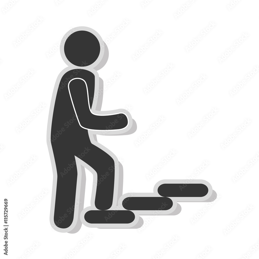 Person pictogram icon in black and white colors, vector illustration ...
