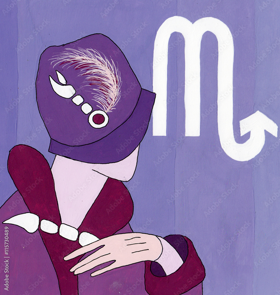 the zodiac sign horoscope of scorpion for woman in art vogue fashion ...