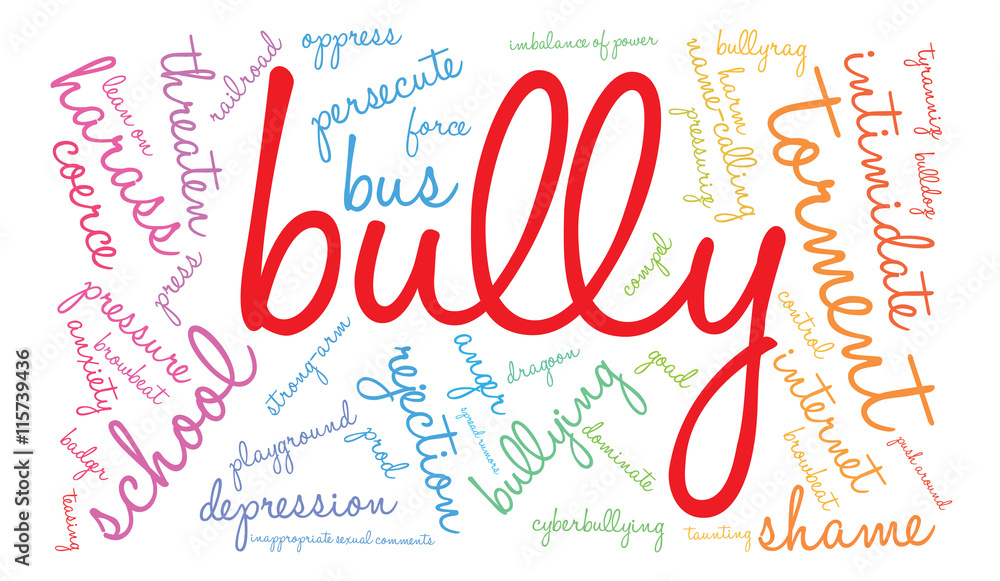 Bully word cloud on a white background. Stock Vector | Adobe Stock