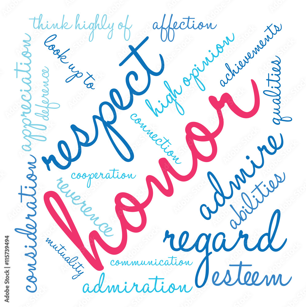 Honor word cloud on a white background. Stock Vector | Adobe Stock