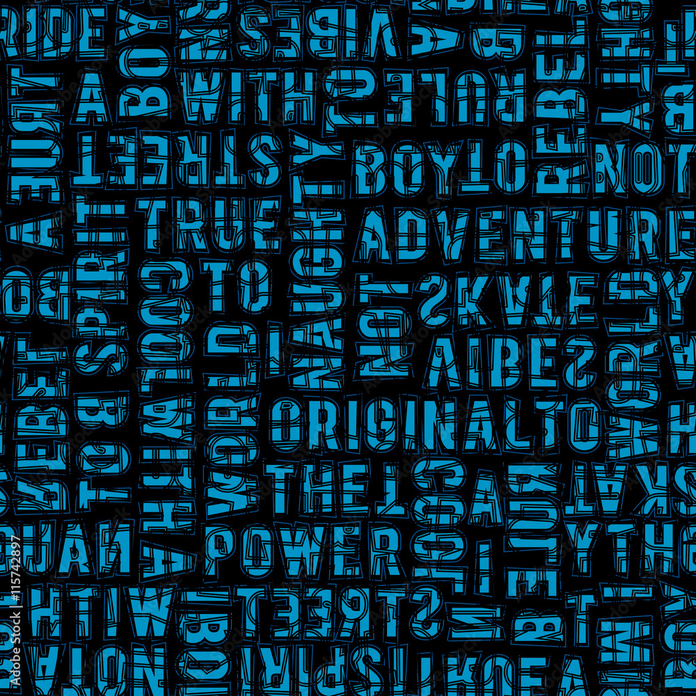 vector seamless graphical straight alphabet letters pattern, words ...