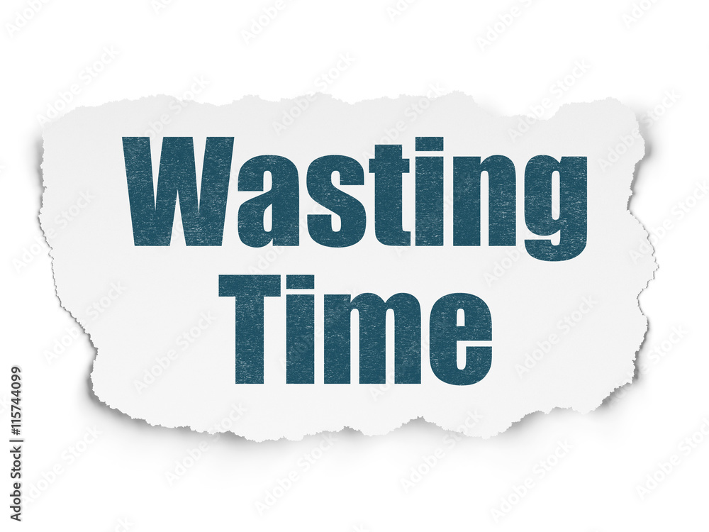 Timeline concept: Wasting Time on Torn Paper background Stock ...
