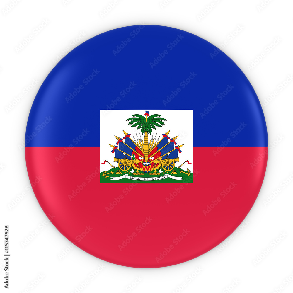 Haitian Flag Button - Flag of Haiti Badge 3D Illustration Stock ...
