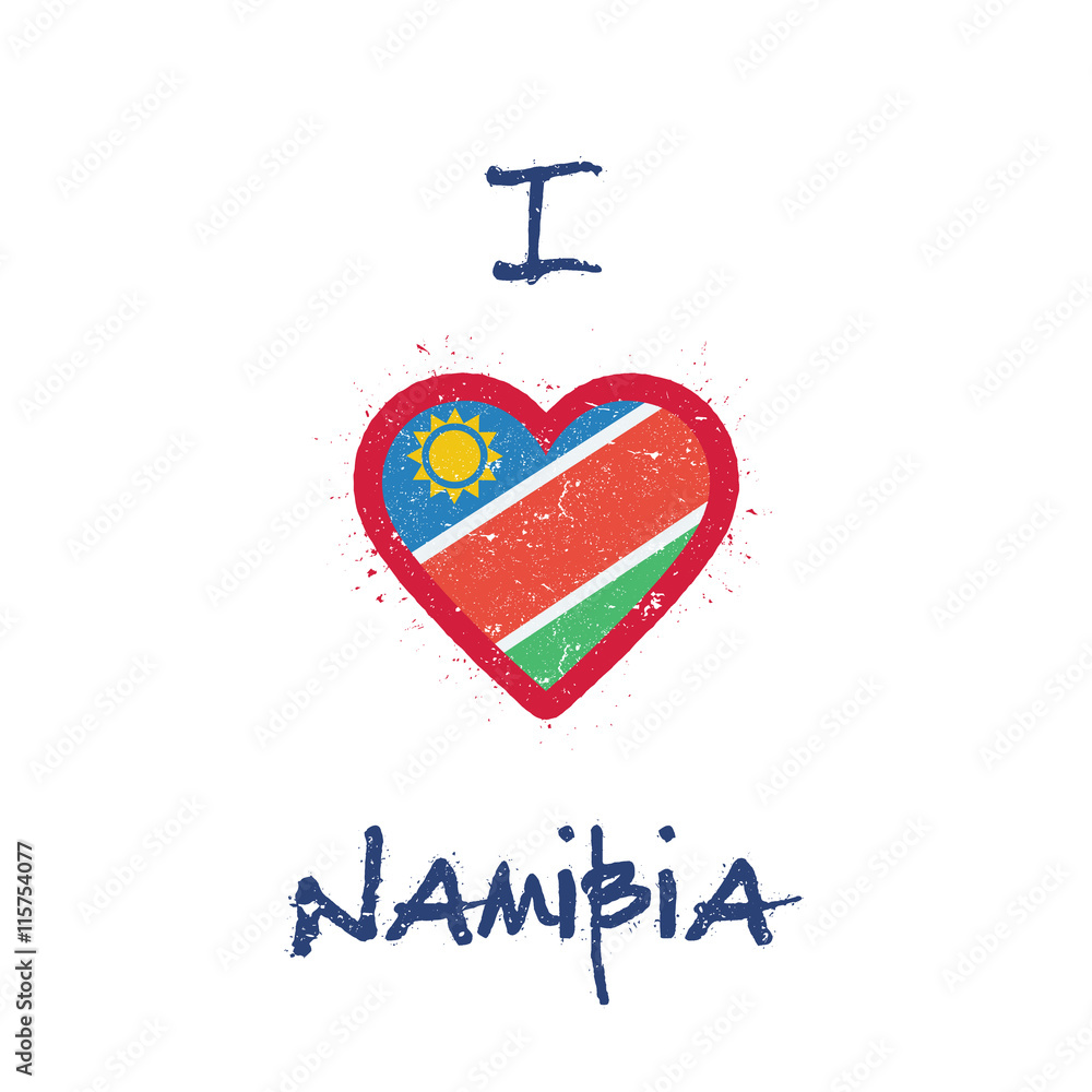 I love Namibia t-shirt design. Namibia flag in the shape of hear Stock ...