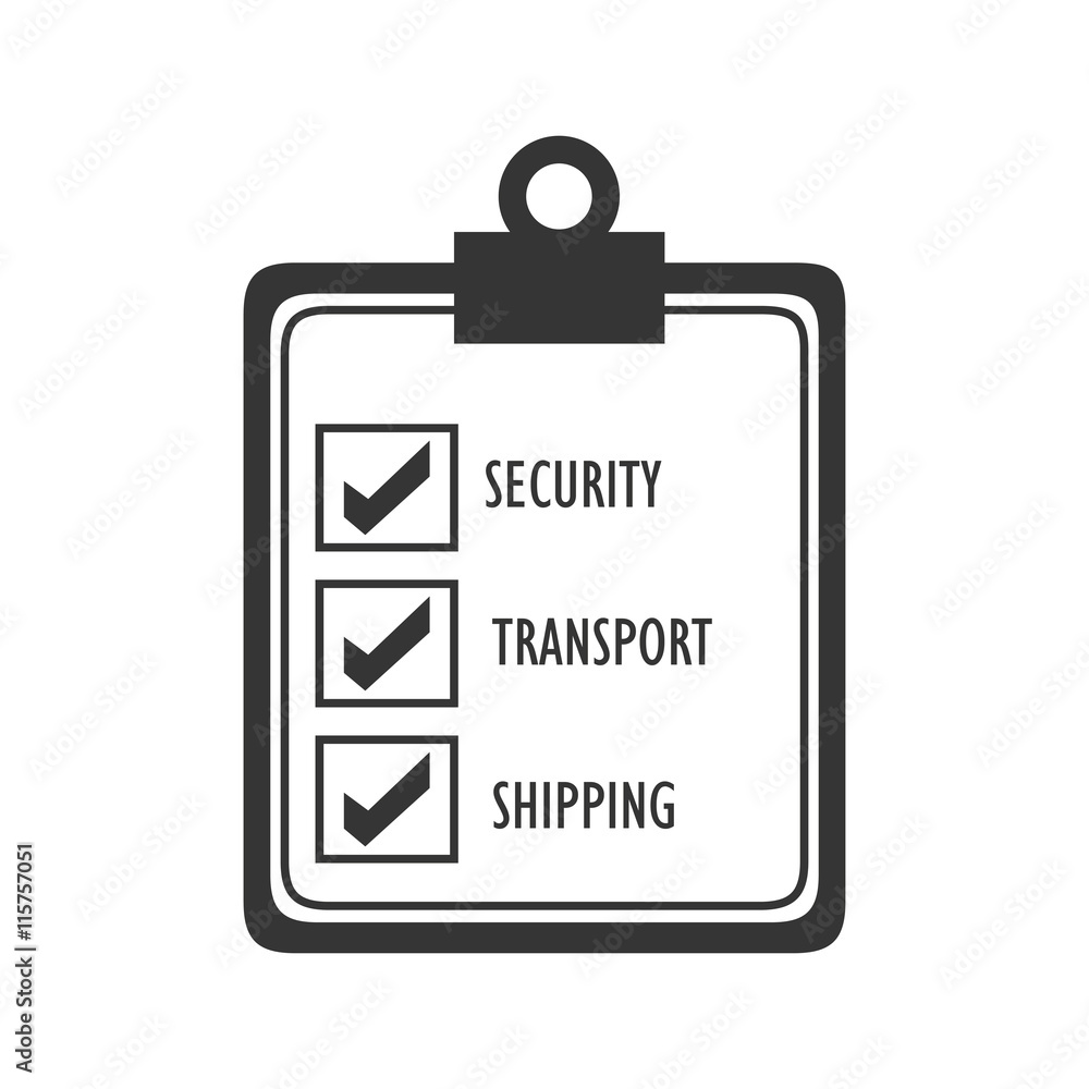 Checklist in black and white colors, vector illustration graphic. Stock ...