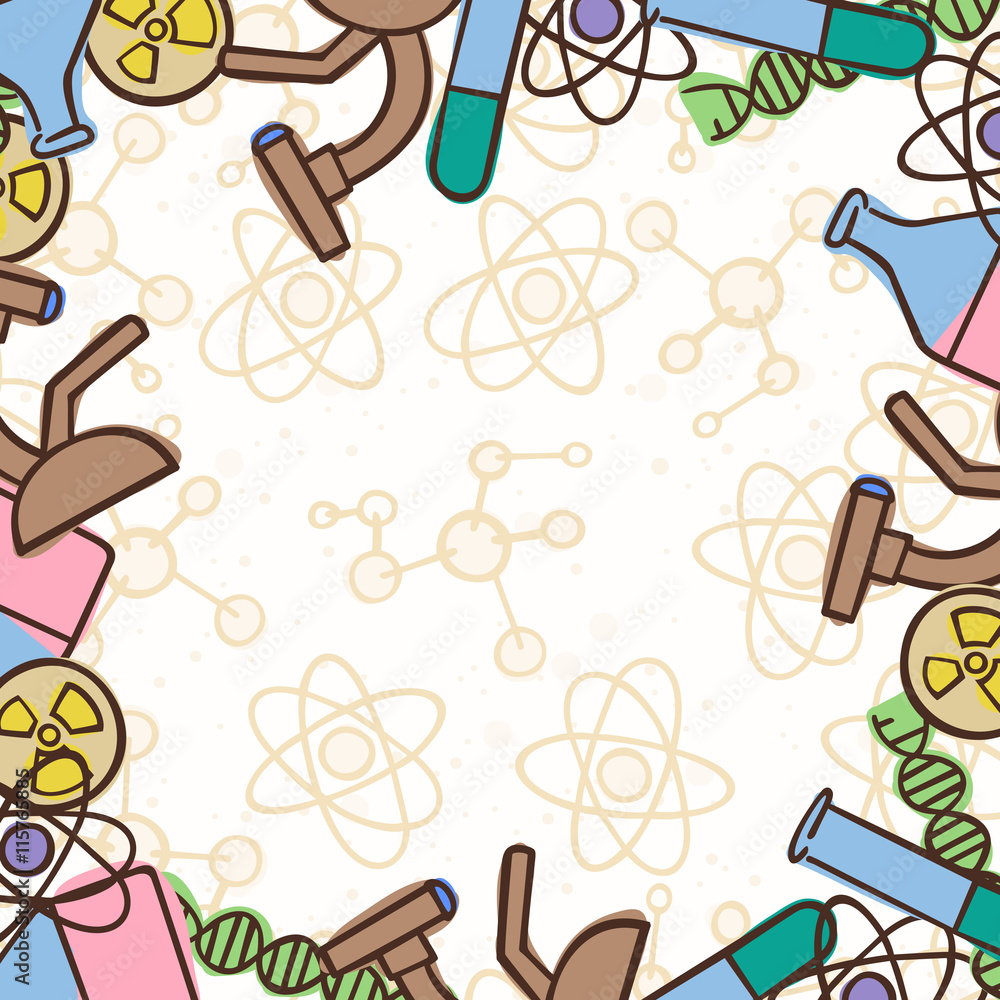Science template. Chemistry vector. School and university frame ...