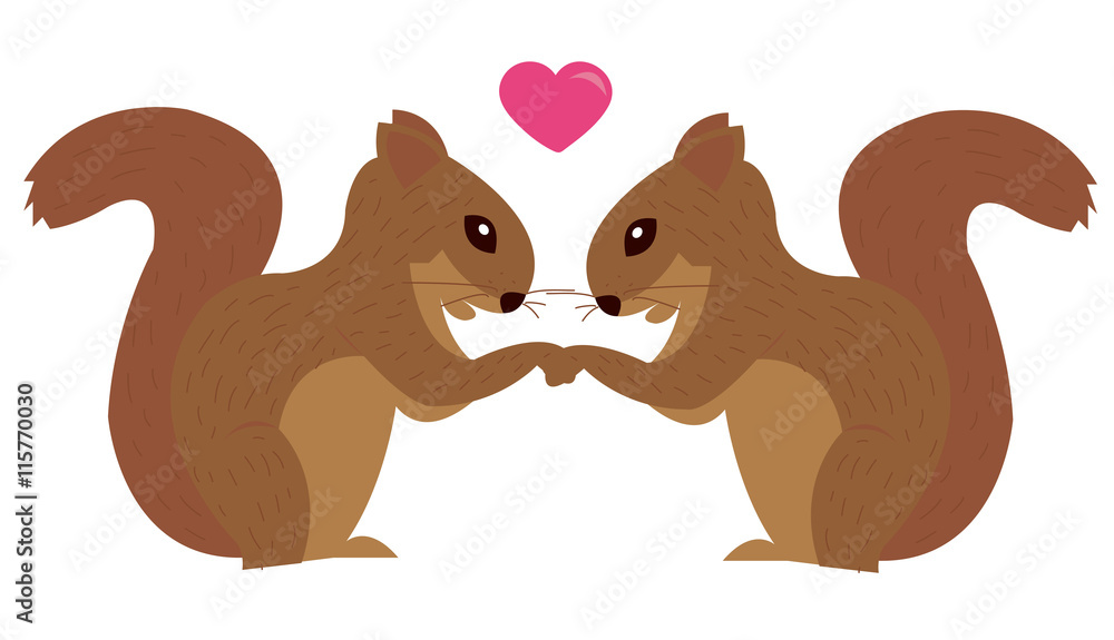 Cute Squirrels In Love