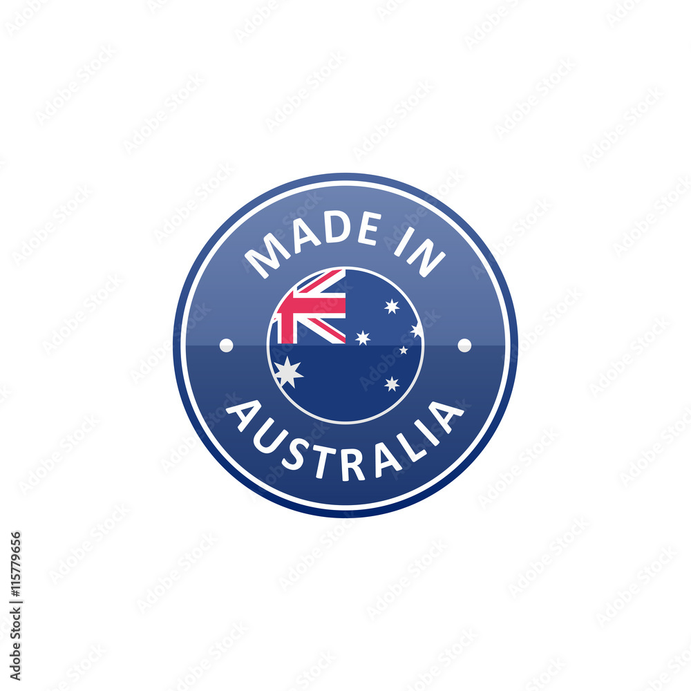 Round "Made in Australia" label with Australian flag Stock Vector ...