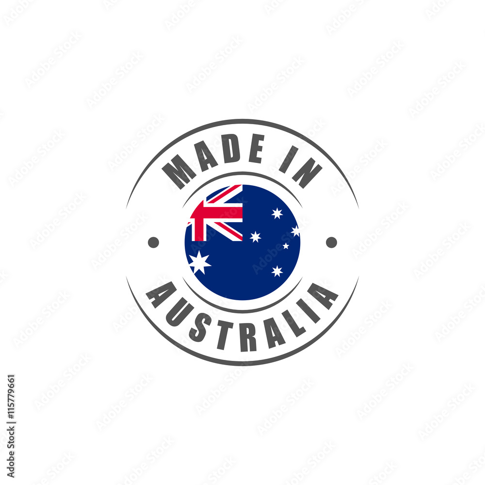 Round "Made in Australia" label with Australian flag Stock Vector ...