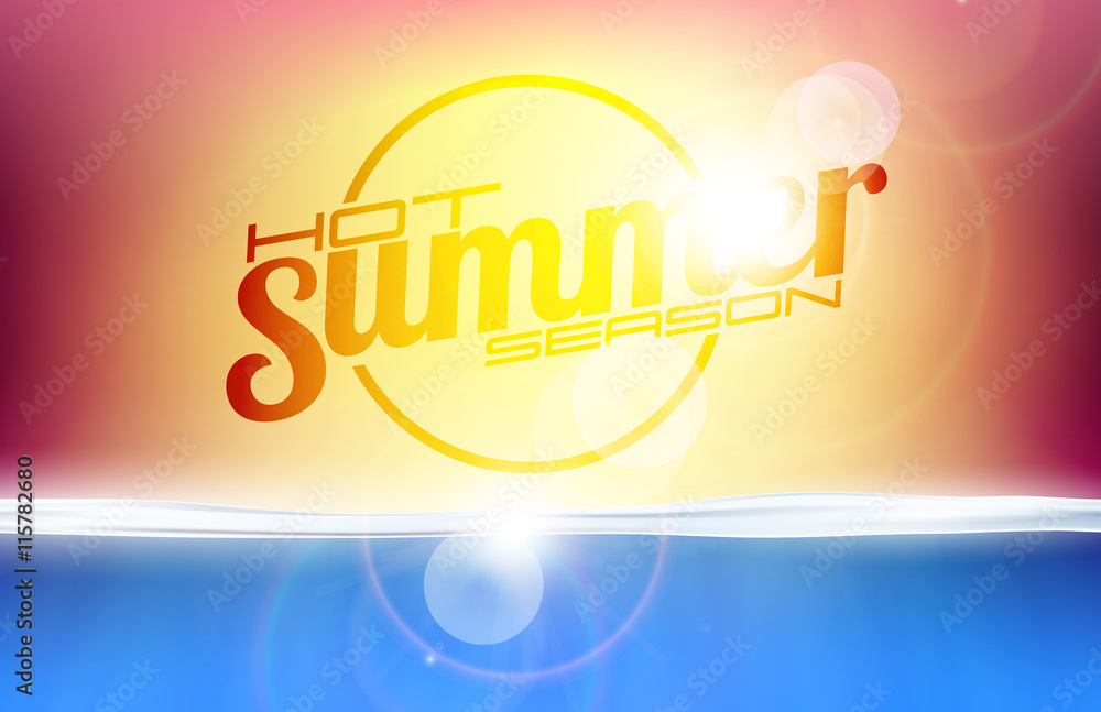 Hot summer background vector illustration. Stock Vector | Adobe Stock