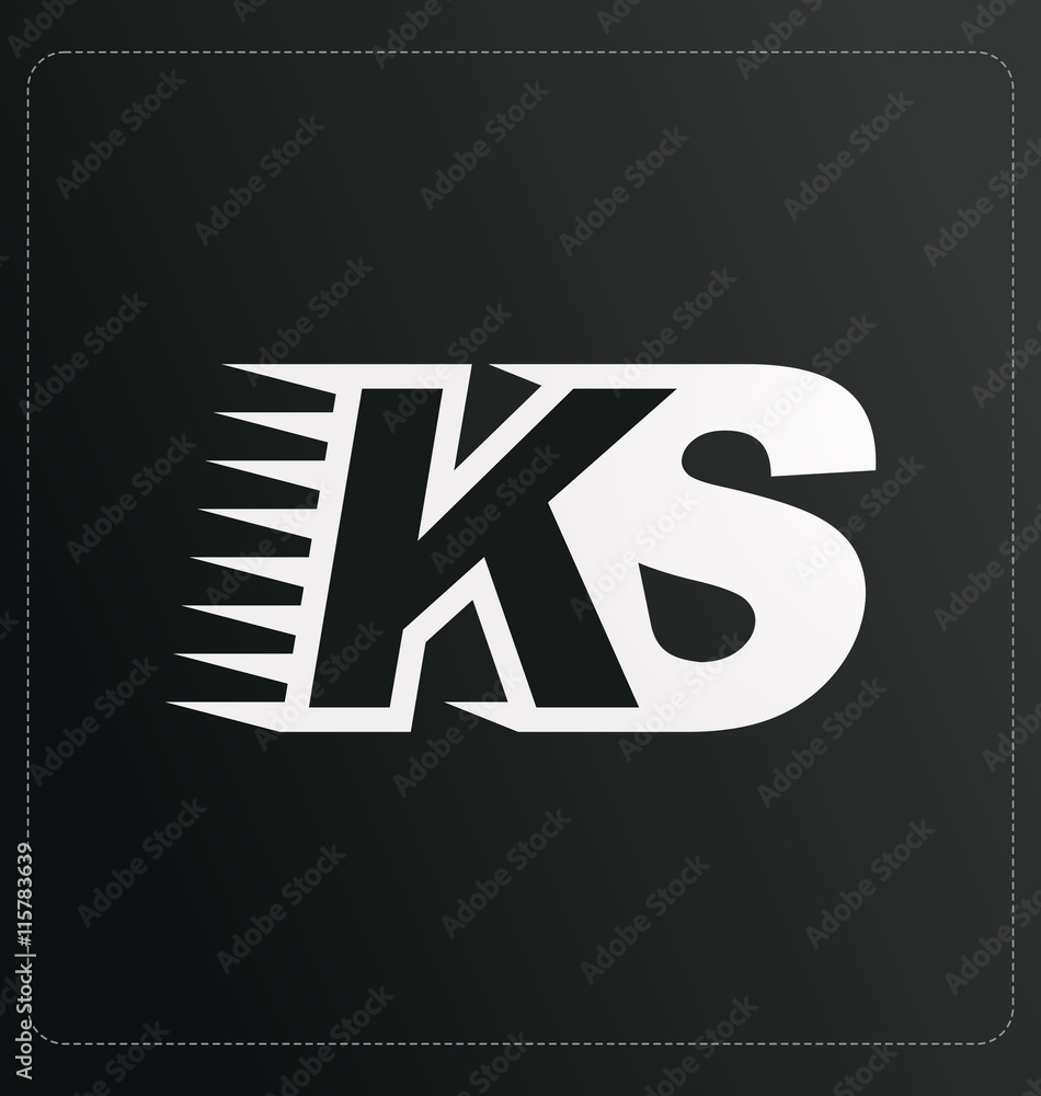 KS Two letter composition for initial, logo or signature Stock Vector ...