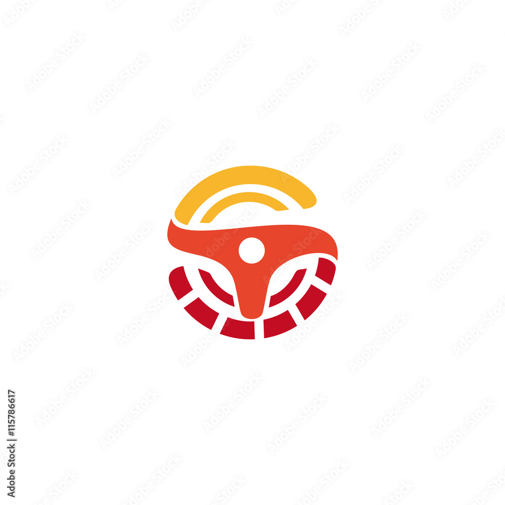 Wheel logo. Vector orange logo. Car logo. Taxi logo. Speedometer icon ...
