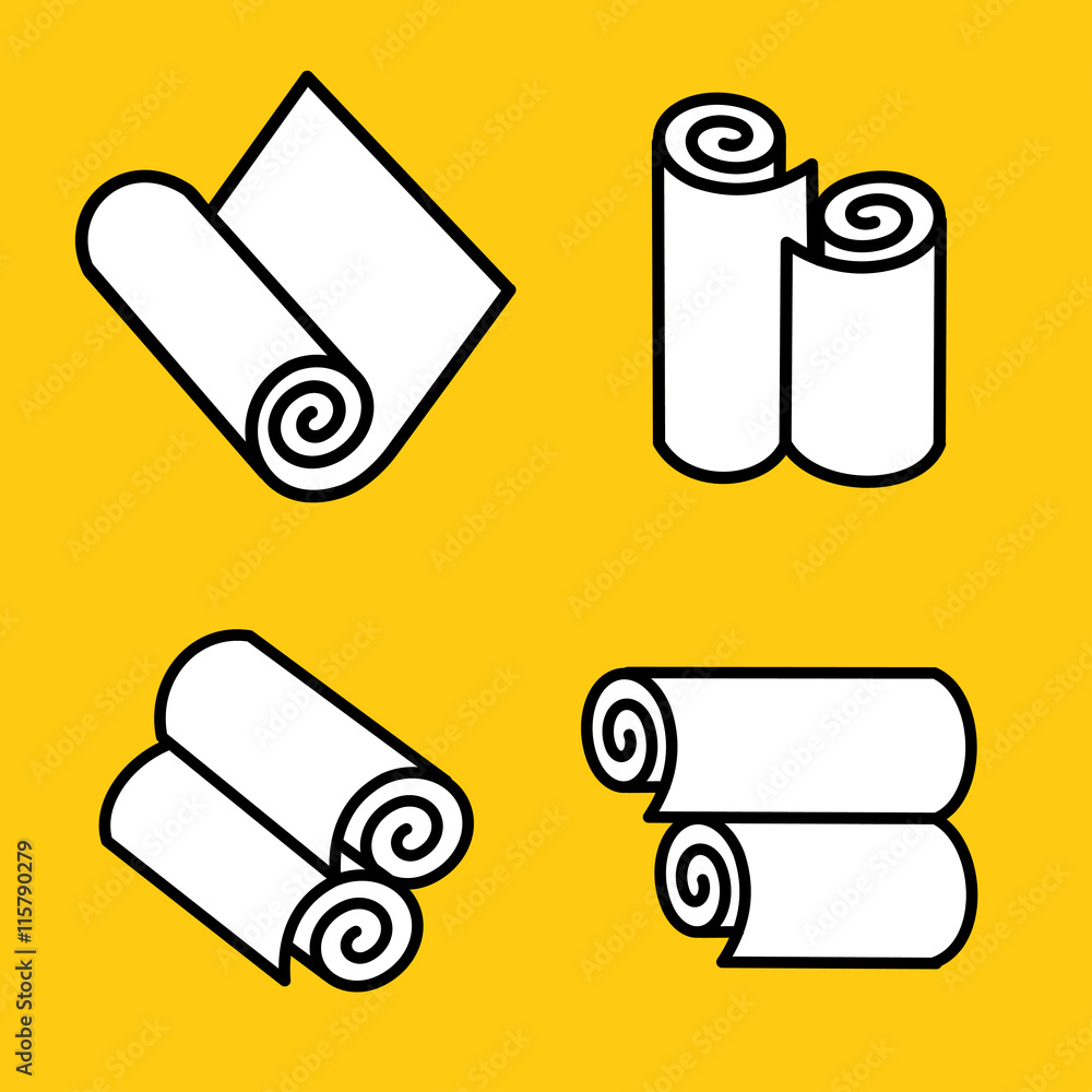 Wallpaper, set of vector icons. Rolls of wallpaper. Stock Vector ...