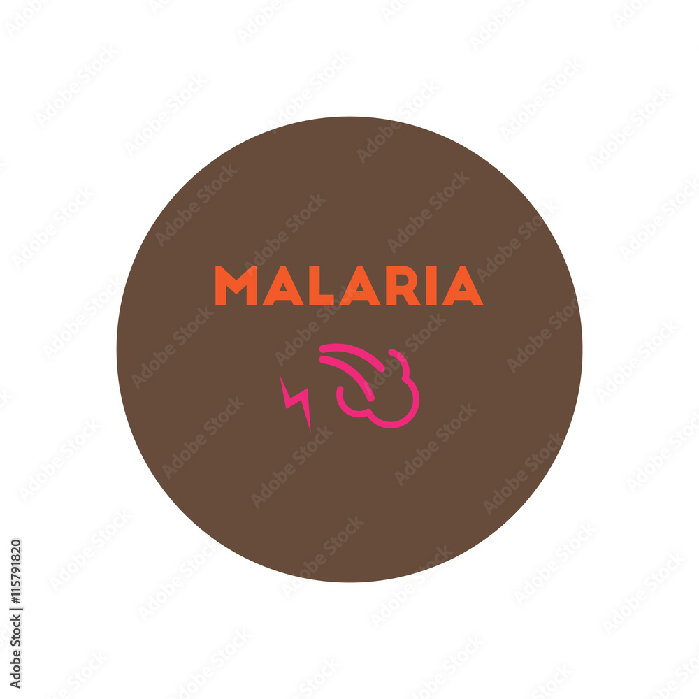 Vector icon on circle various symptoms of Malaria on the bodies Stock ...