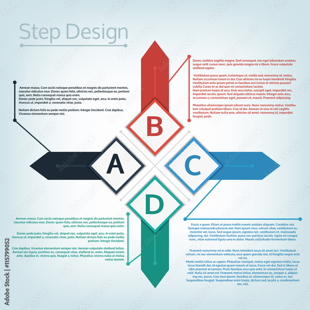 Step by Step Design. Template for Infographics. Graphic Design. Website ...