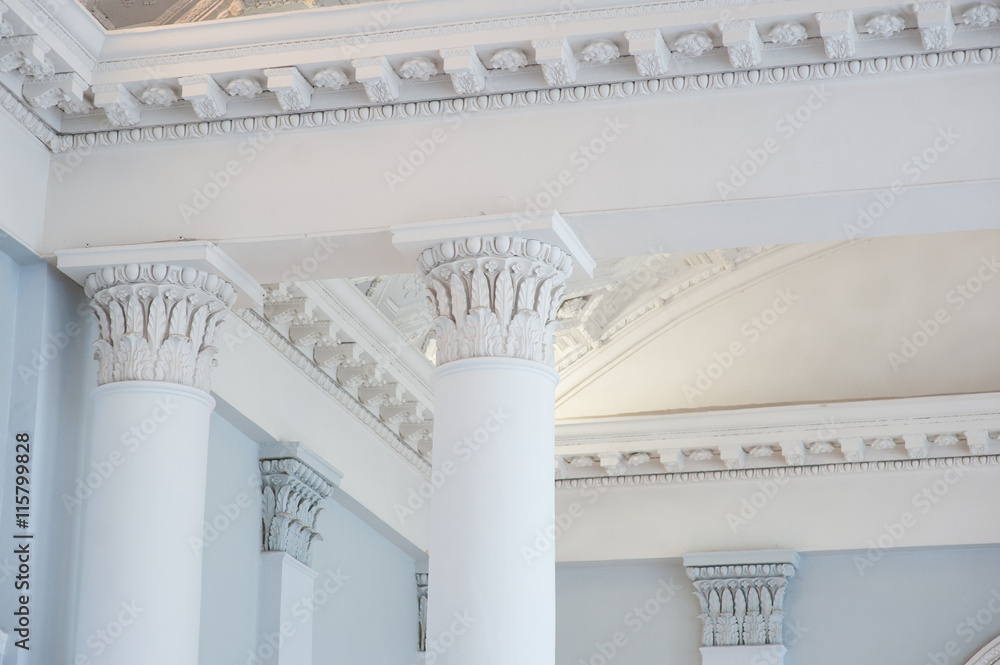 architectural columns on a facade Stock Photo | Adobe Stock