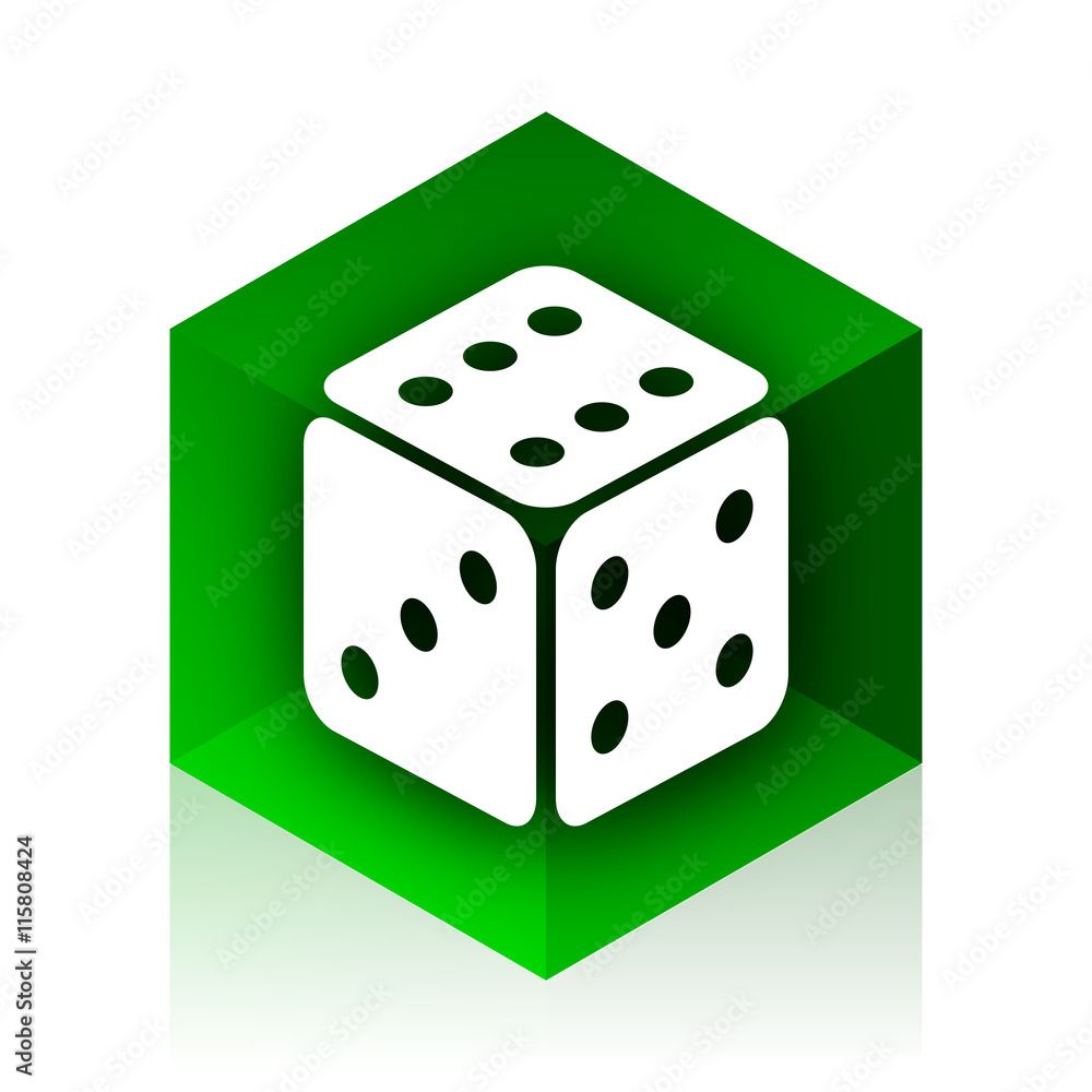game cube icon, green modern design web element Stock Illustration ...