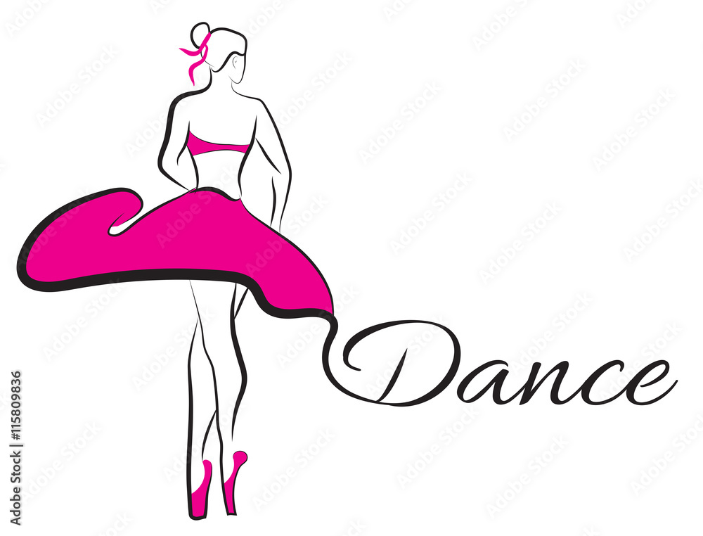 Dancer in pink Stock Vector | Adobe Stock