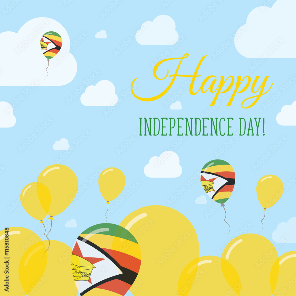 Zimbabwe Independence Day Flat Patriotic Design. Zimbabwean Flag ...
