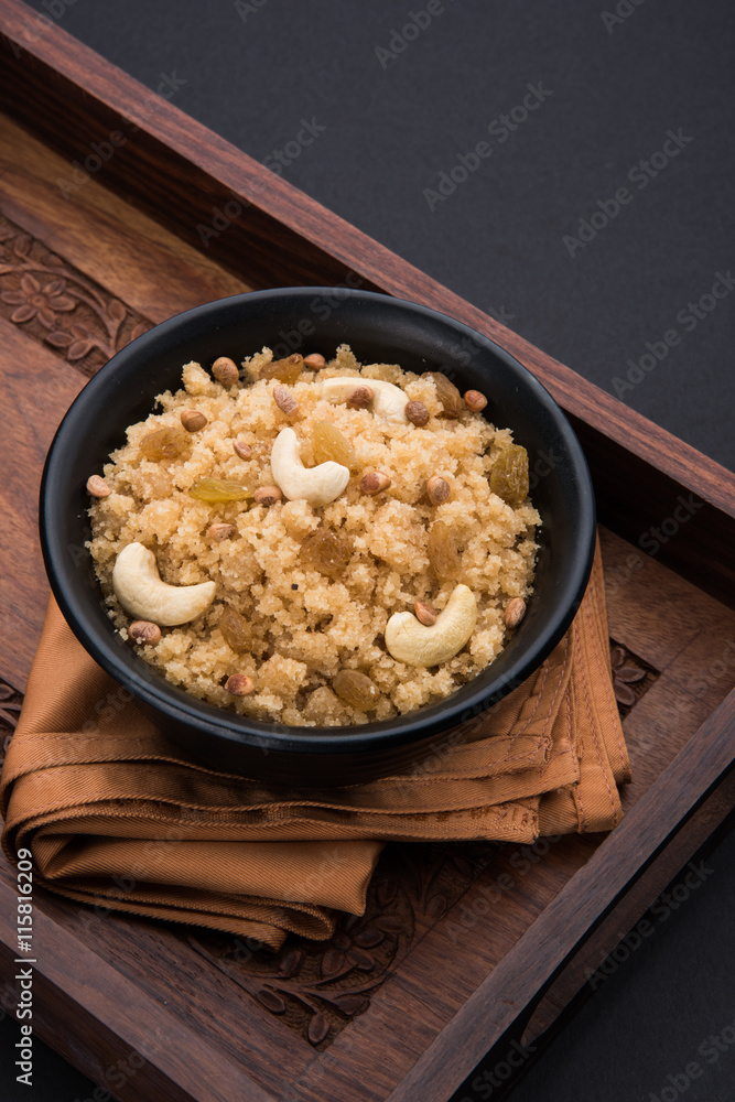 indian gujrati or maharahashtrian or south indian sweet dish lapsi ...