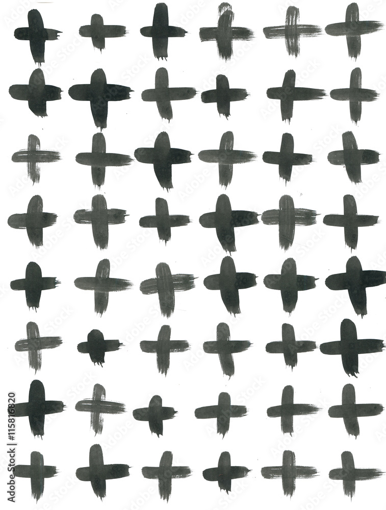 Ink Seamless Cross Pattern. Abstract print with brush strokes ...