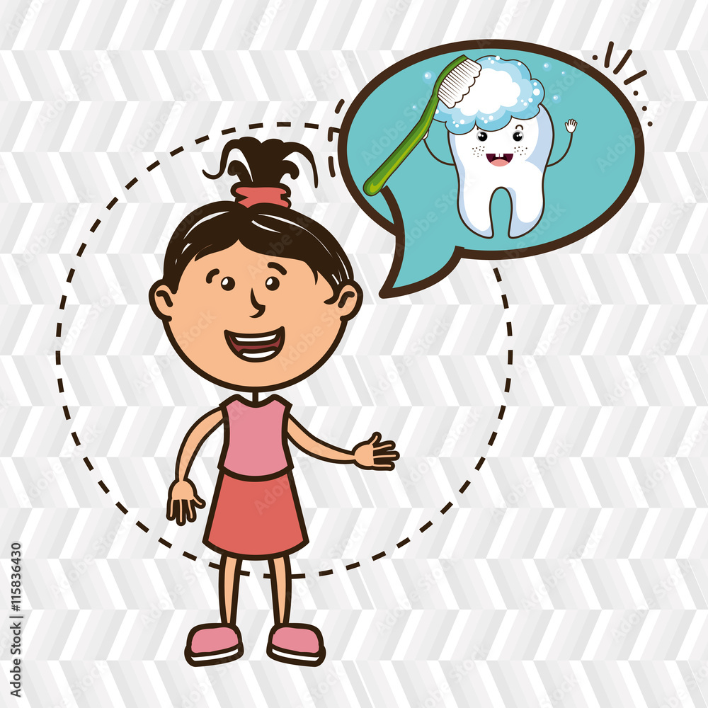 girl with tooth isolated icon design, vector illustration graphic Stock ...