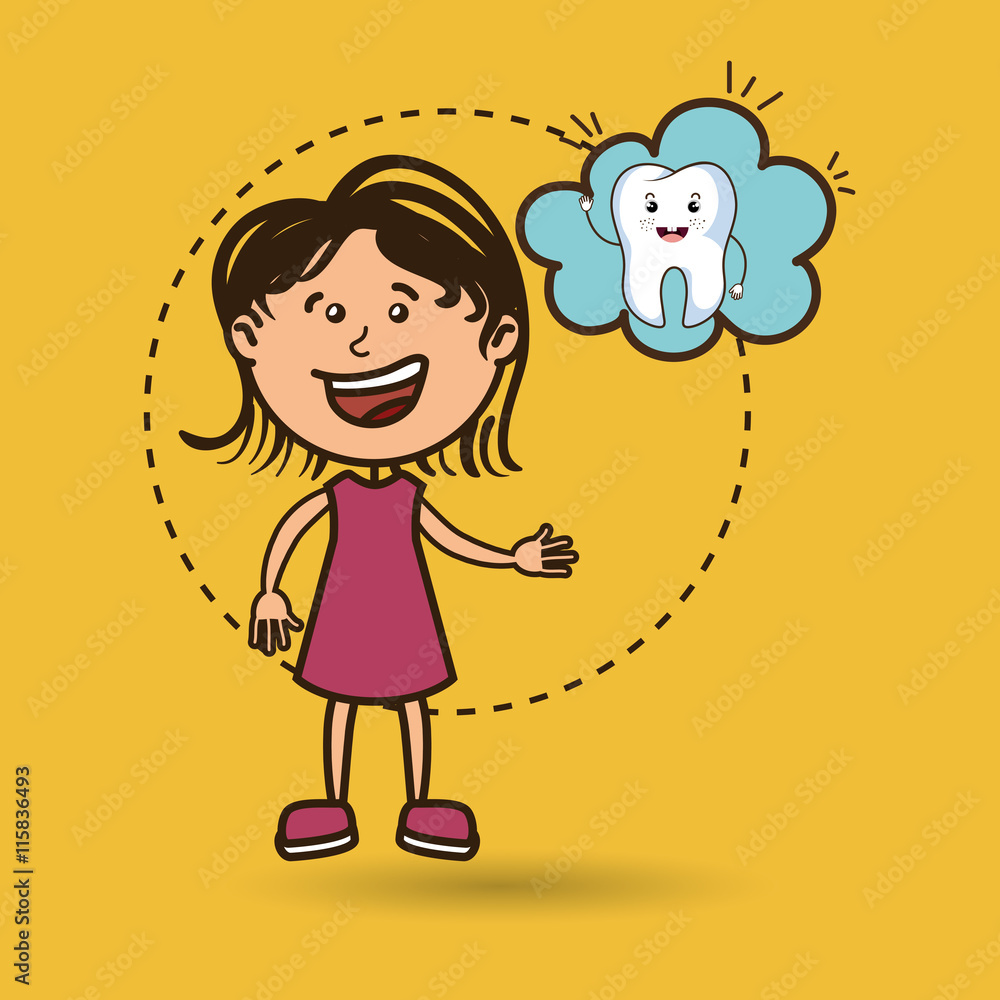 girl with tooth isolated icon design, vector illustration graphic Stock ...